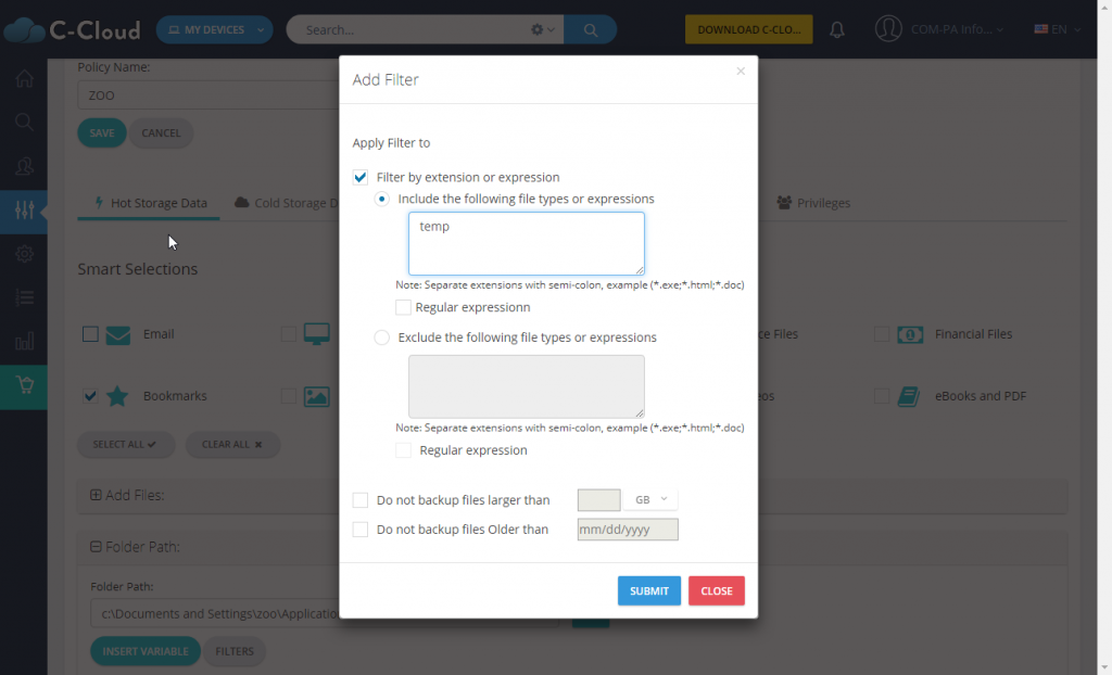 How can I use the File Filters to include or exclude certain files in C ...